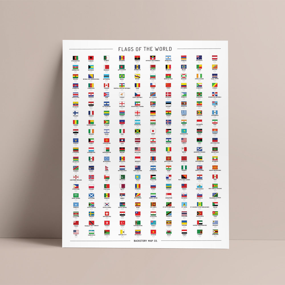World Flags Bucket List Poster | Backstory Map Co.