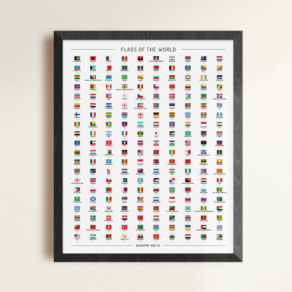 World Flags Bucket List Poster | Backstory Map Co.
