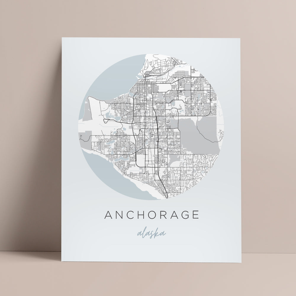 Anchorage, Alaska Map Poster | City Map Wall Art