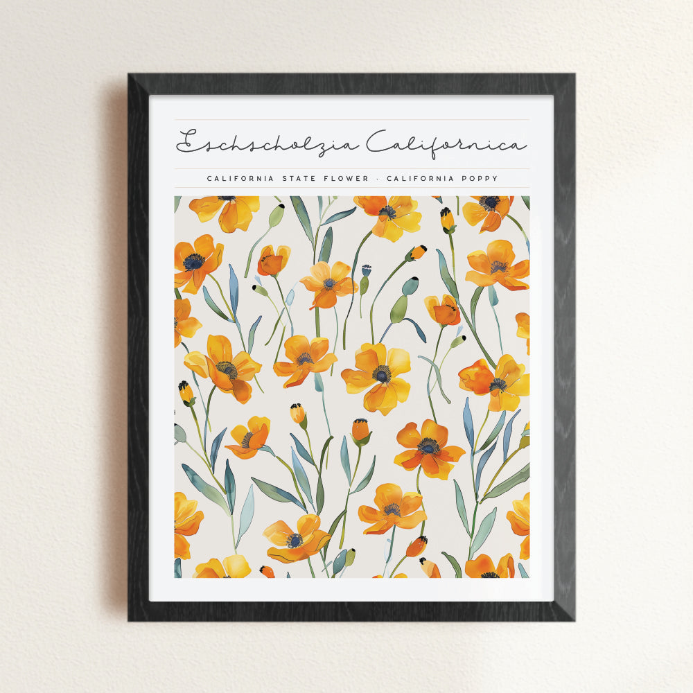 California State Flower Art | Backstory Map Co.