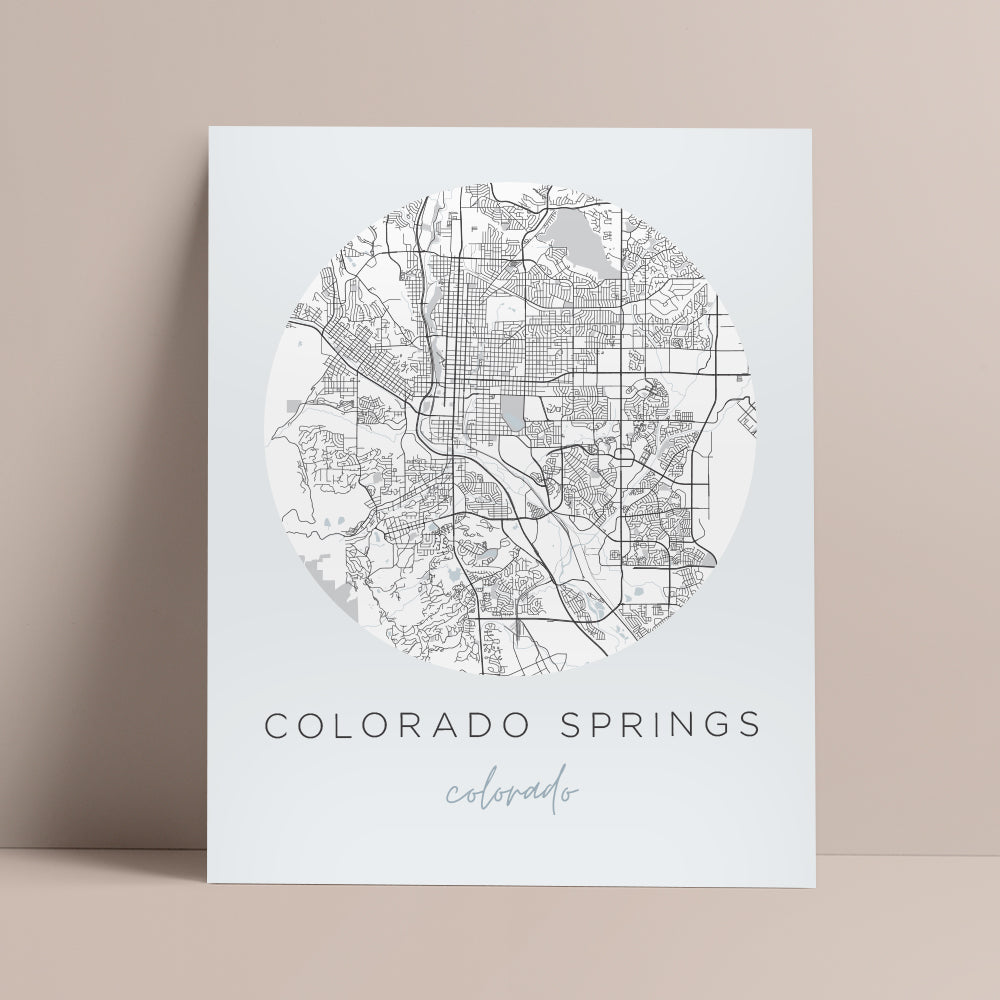 Colorado Springs, Colorado Map Poster | City Map Wall Art