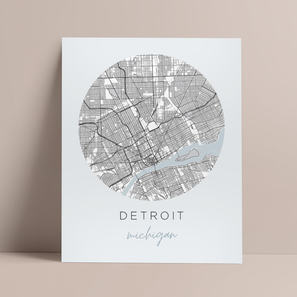 Detroit, Michigan Map Poster | City Map Wall Art