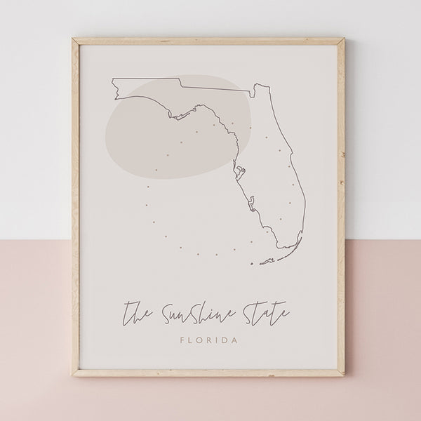 Florida State Nickname Poster Backstory Map Co Florida State Nickname Poster Backstory Map Co