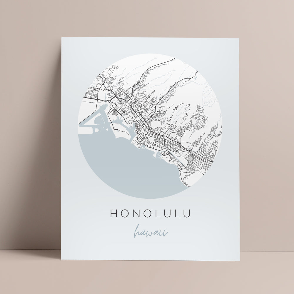 Honolulu, Hawaii Map Poster | City Map Wall Art