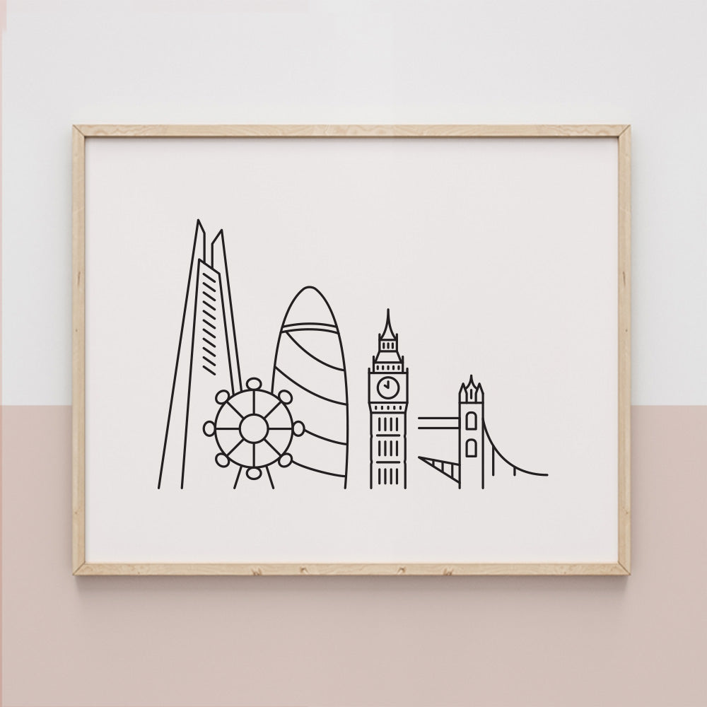 London Skyline Line Art | Backstory Map Co.