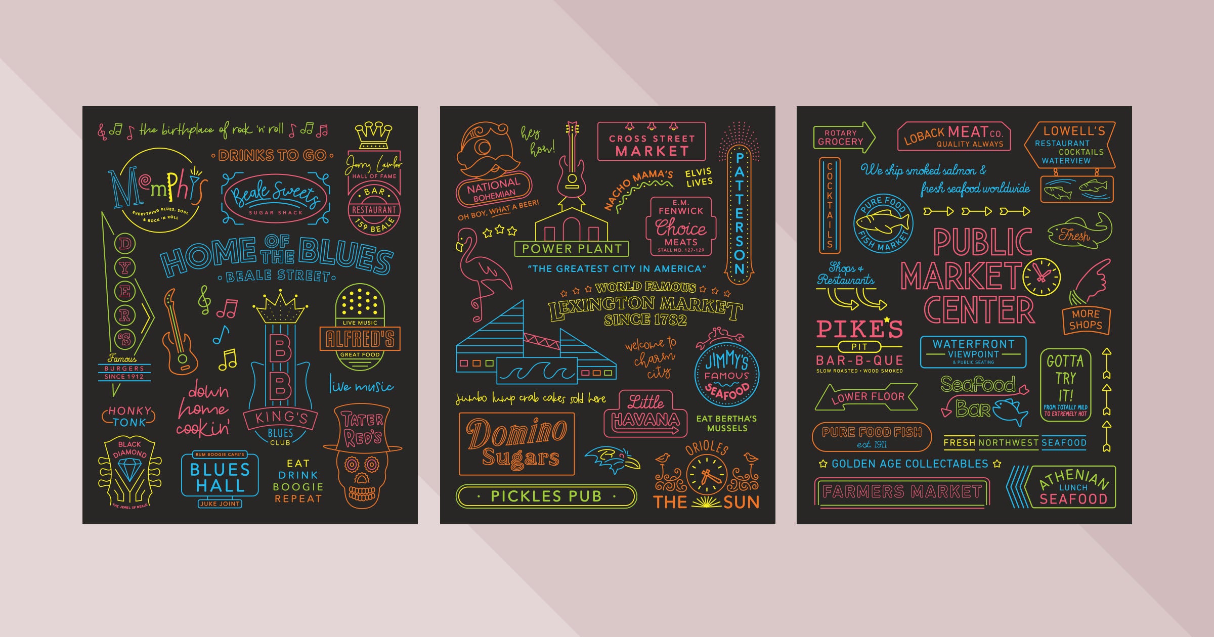 Neon Sign Wall Art | Backstory Map Co.