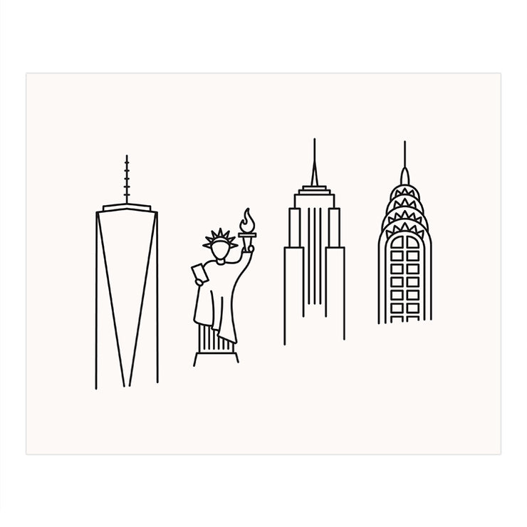 City Skyline Line Art | Backstory Map Co.