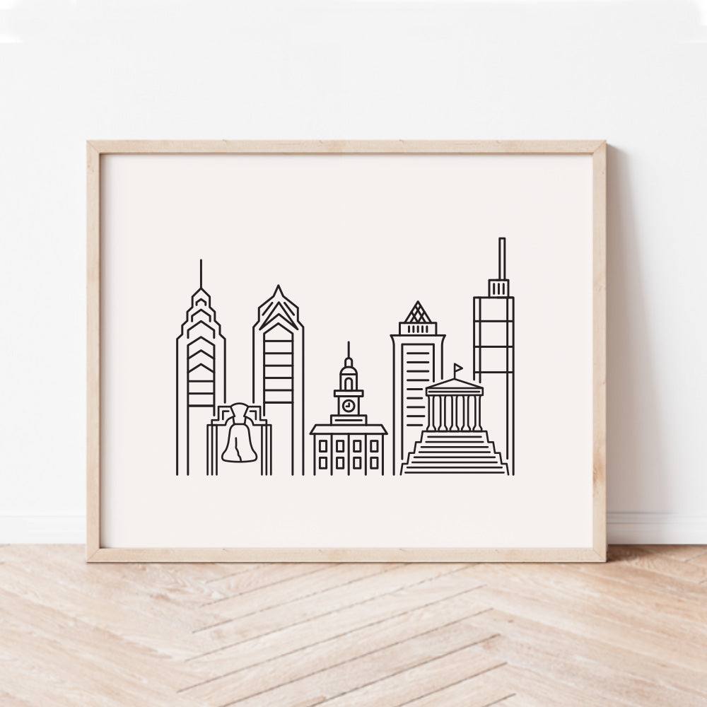 City Skyline Line Art | Backstory Map Co.