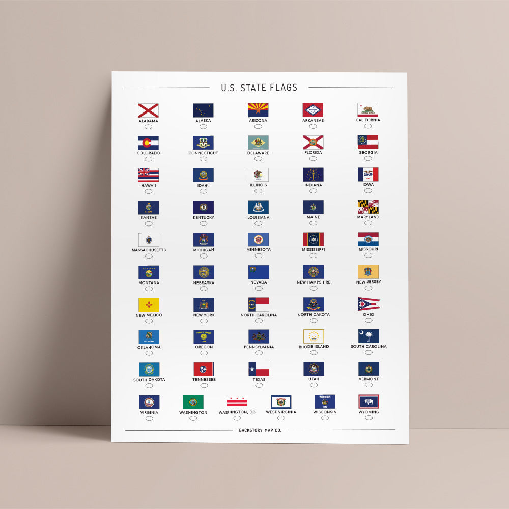 U.S. State Flag Bucket List Poster | Backstory Map Co.