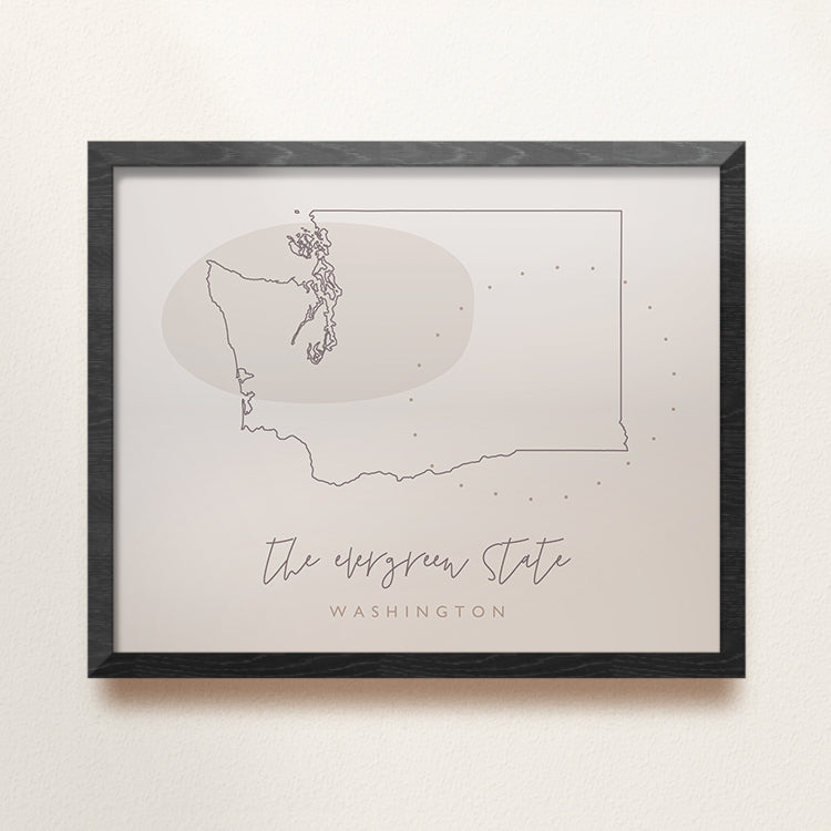 Washington State Nickname Poster | Backstory Map Co.